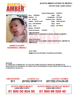 ALERTA AMBER: SE BUSCA DANIELA ATZIRY HERNANDEZ Reporteros en Movimiento